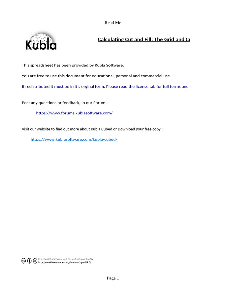 Earthworks Cut Fill Calculator V3.0 | PDF