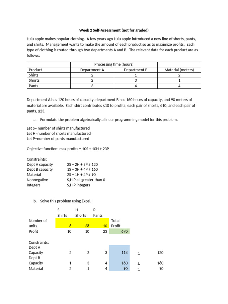 Week 2 Self-Assessment | PDF