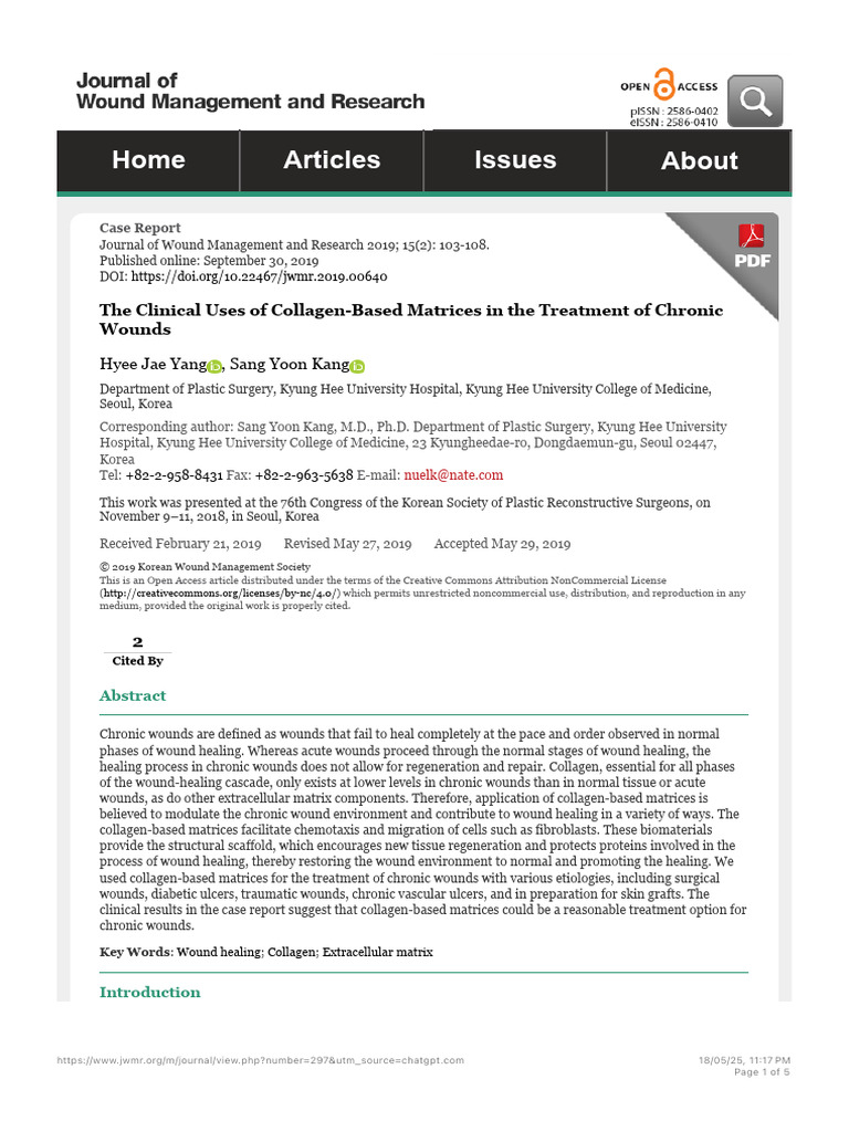 Journal of Wound Management and Research | PDF | Wound Healing | Wound
