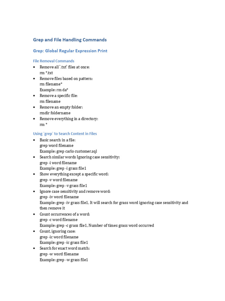 Grep and Find Handling Commands | PDF | Computer File | Filename