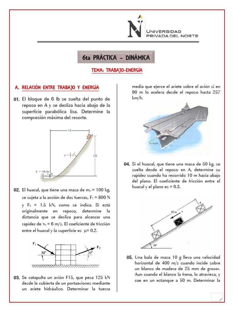 Trabajo y Energía: Ejercicios Resueltos | PDF | Fricción | Fuerza