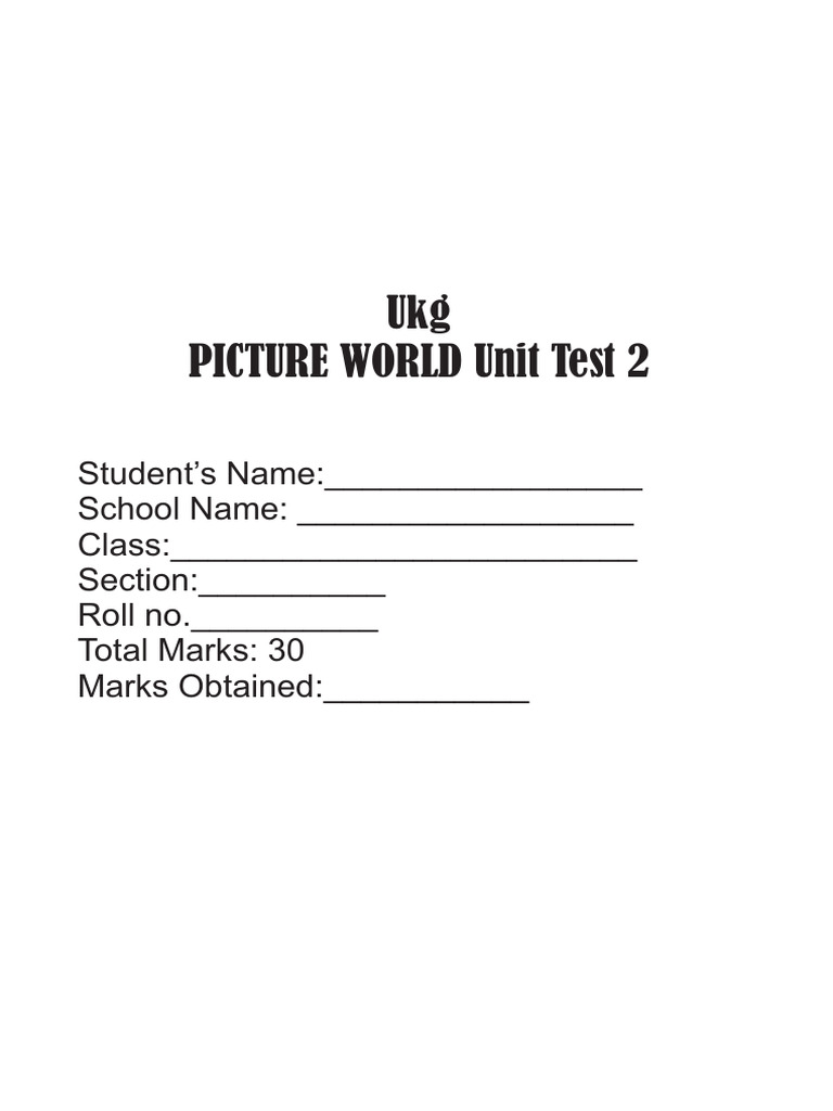UKG Picture World Unit Test 2 | PDF