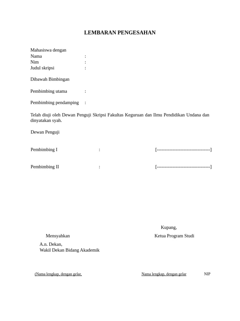 Lembaran Pengesahan | PDF