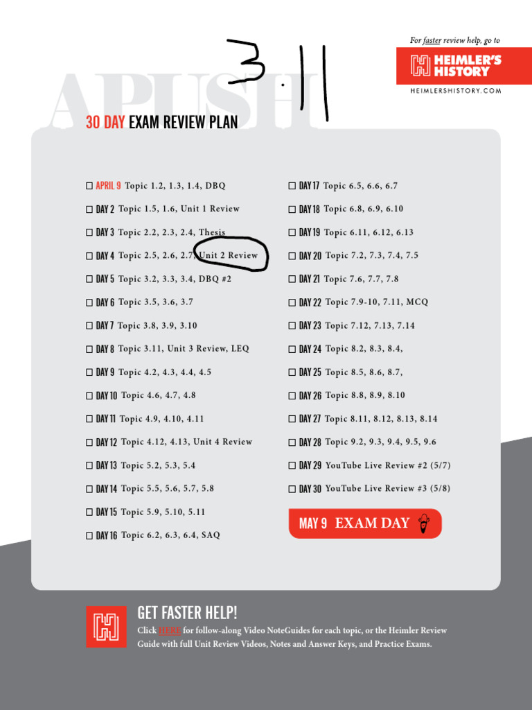 APUSH Exam Review Plan 2025 | PDF