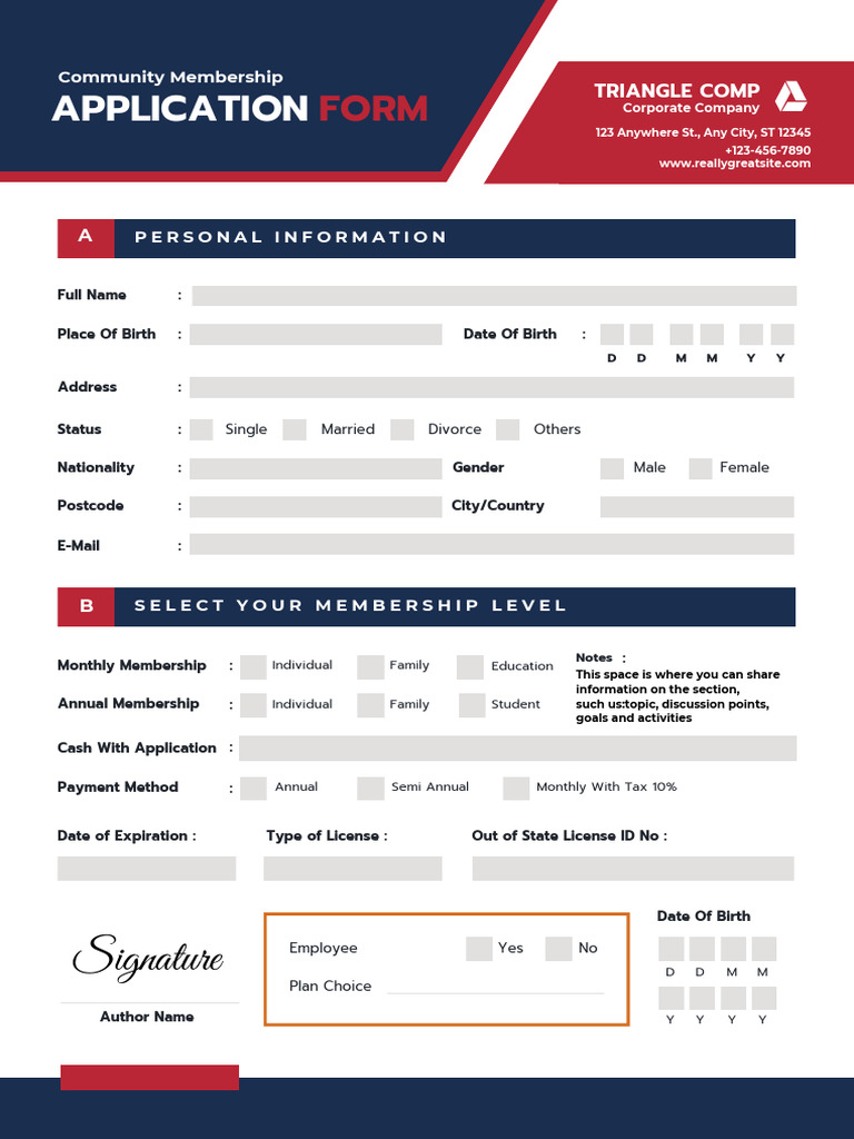 Community Membership Application Form | PDF