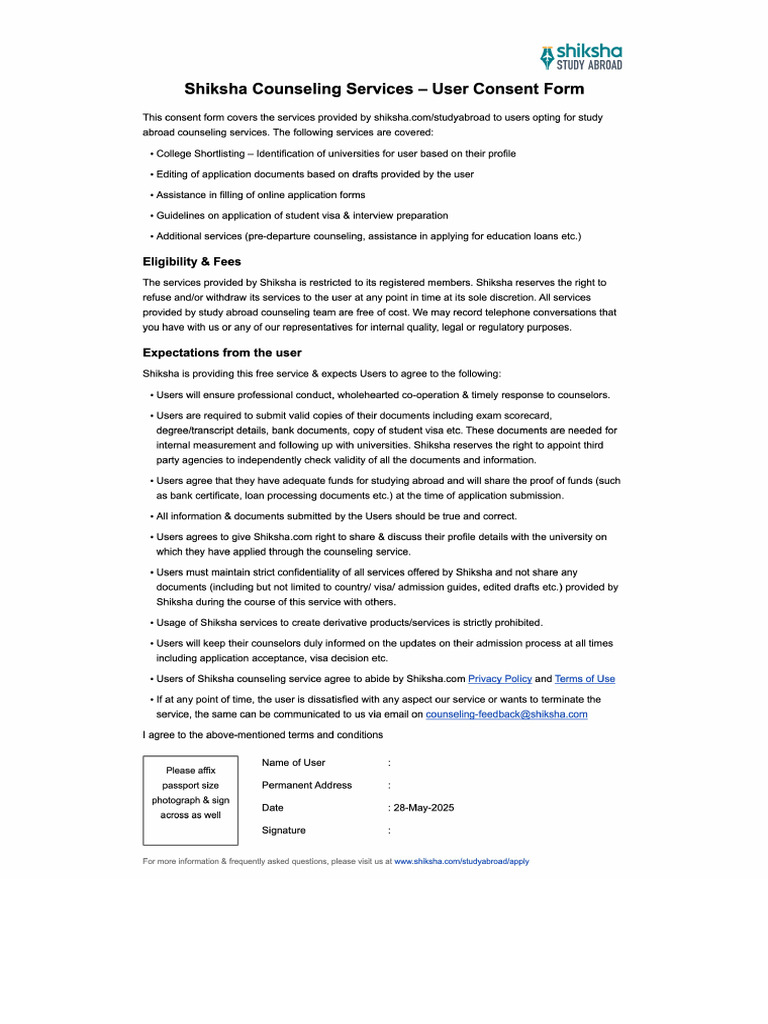 Shiksha Concent Form | PDF