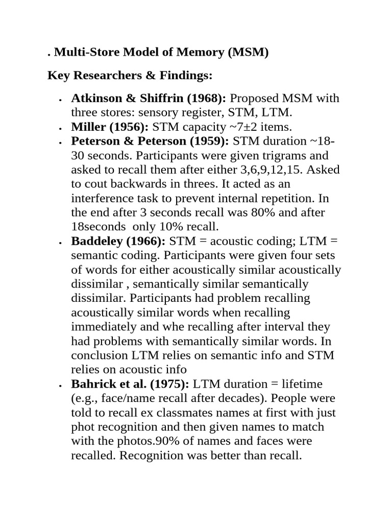 Memory Studies Summarised | PDF | Attachment Theory | Conformity