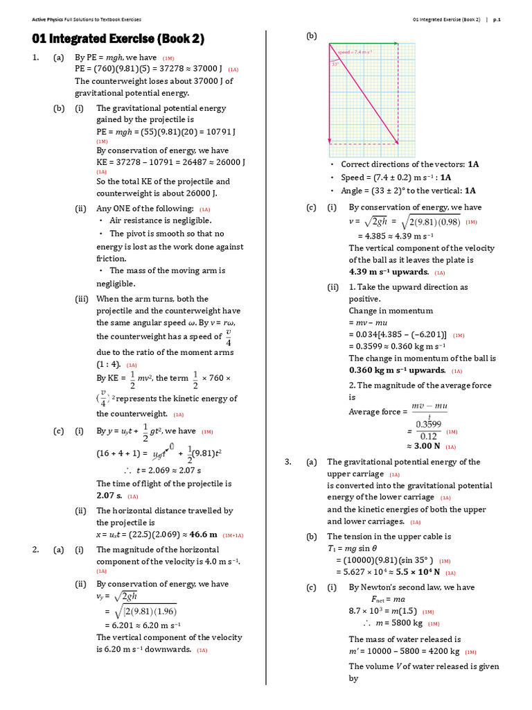 BK 2 Integrated Exercise Solutions - e | PDF | Potential Energy | Force