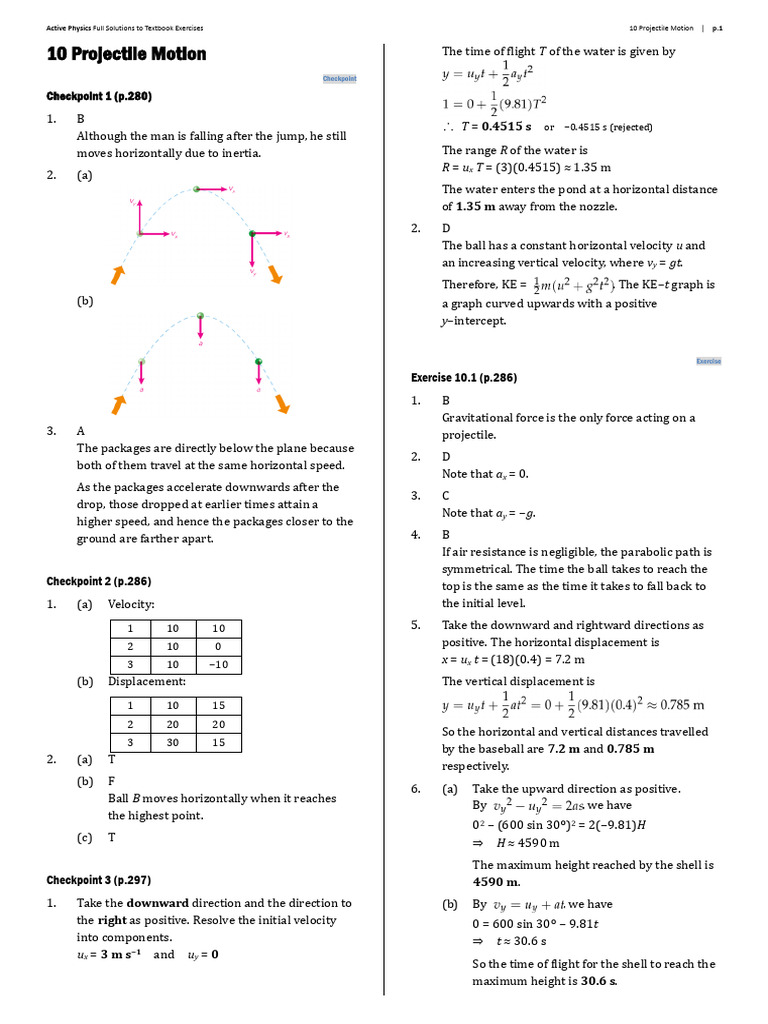 10 Exercise Solutions - e | PDF | Force | Acceleration
