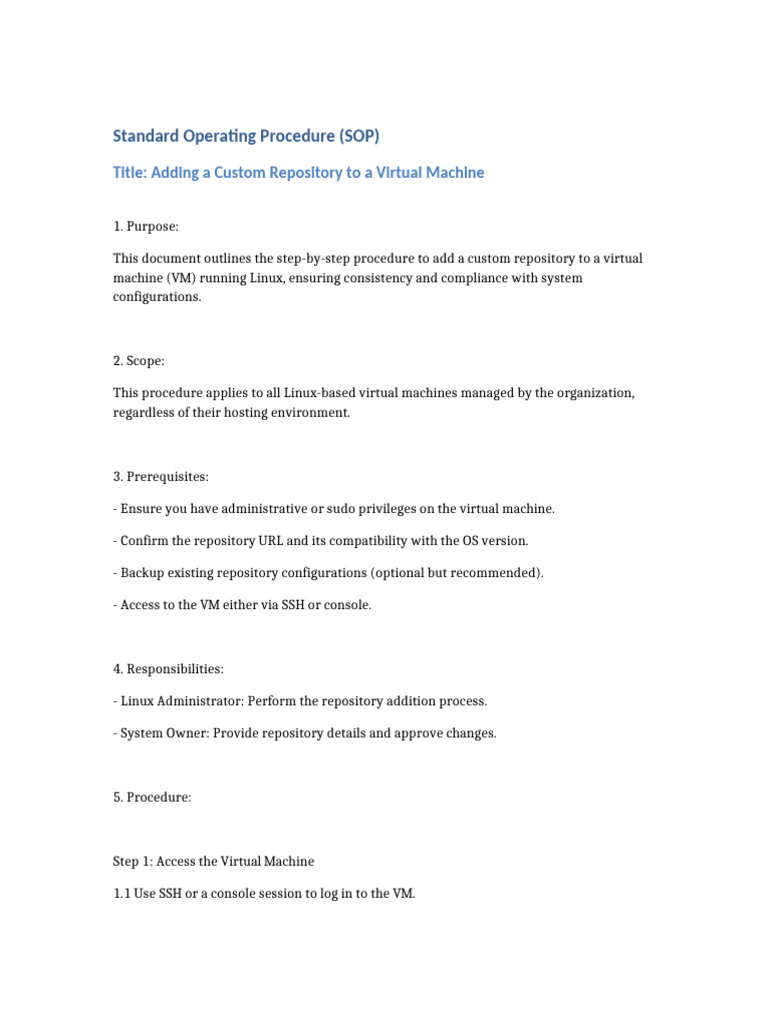 Adding Custom Repository SOP | PDF | Software Repository | Software ...