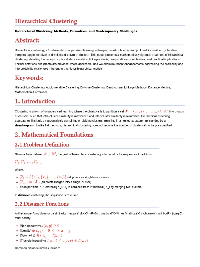 Hierarchical Clustering | PDF | Cluster Analysis | Theoretical Computer Science