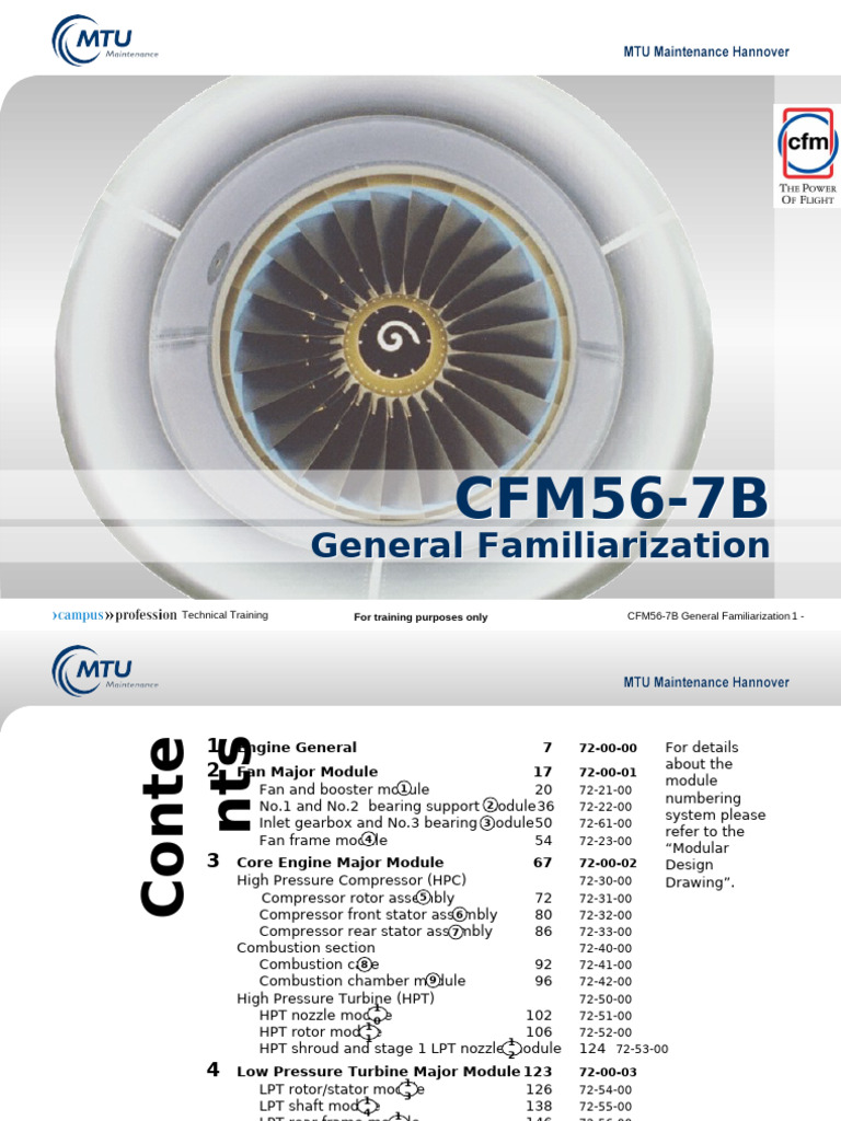 Cfm56 7b Familiarization Print | PDF | Turbomachinery | Engines