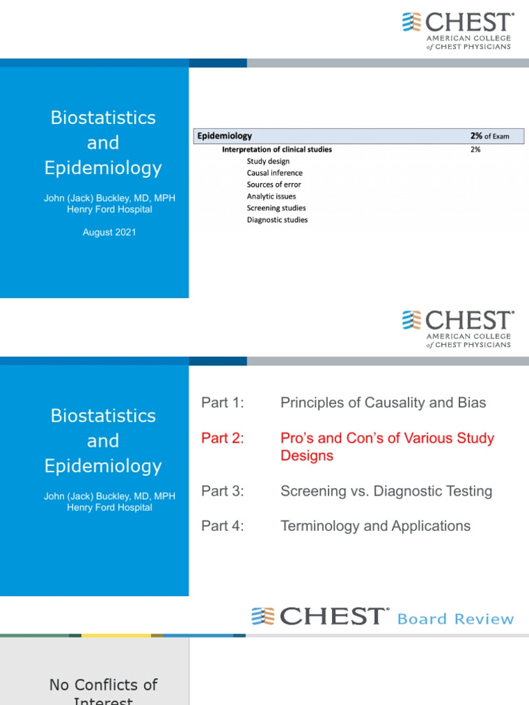 Biostatistics and Epidemiology Part 2-Pros and Cons of Various Study ...