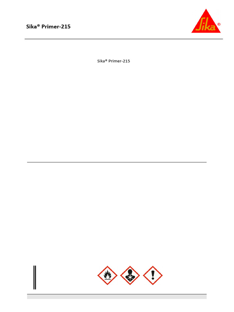 FDS - Sika Primer 215 | PDF