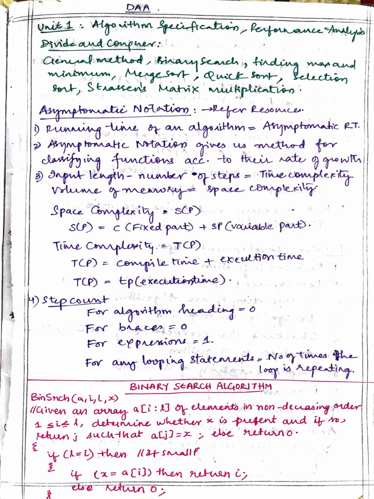 Daa Upto Unit 4 Pdf
