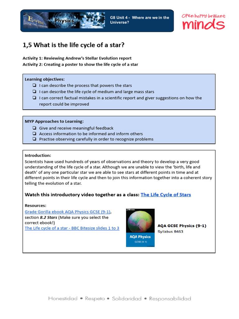 1,5 What Is The Life Cycle of A Star | PDF | Stars | Nuclear Fusion