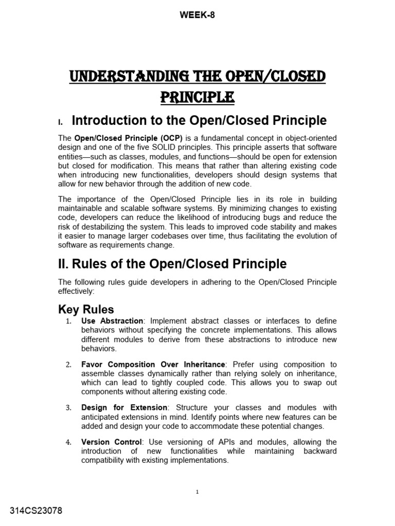 Understanding The Open Closed Principle Watermark Watermark | PDF ...