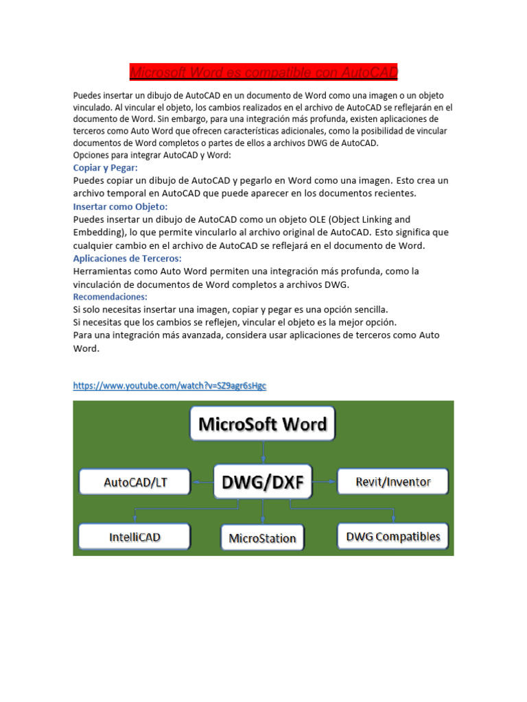 Integración de AutoCAD en Word | PDF