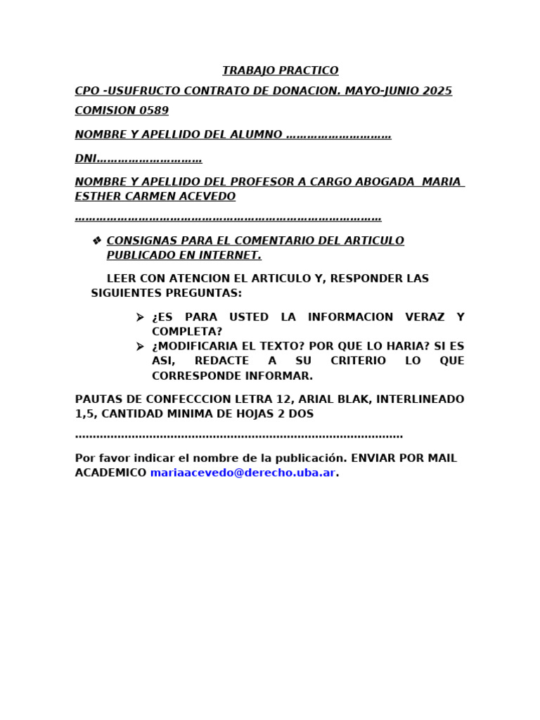 Consignas para El Trabajo Practico | PDF