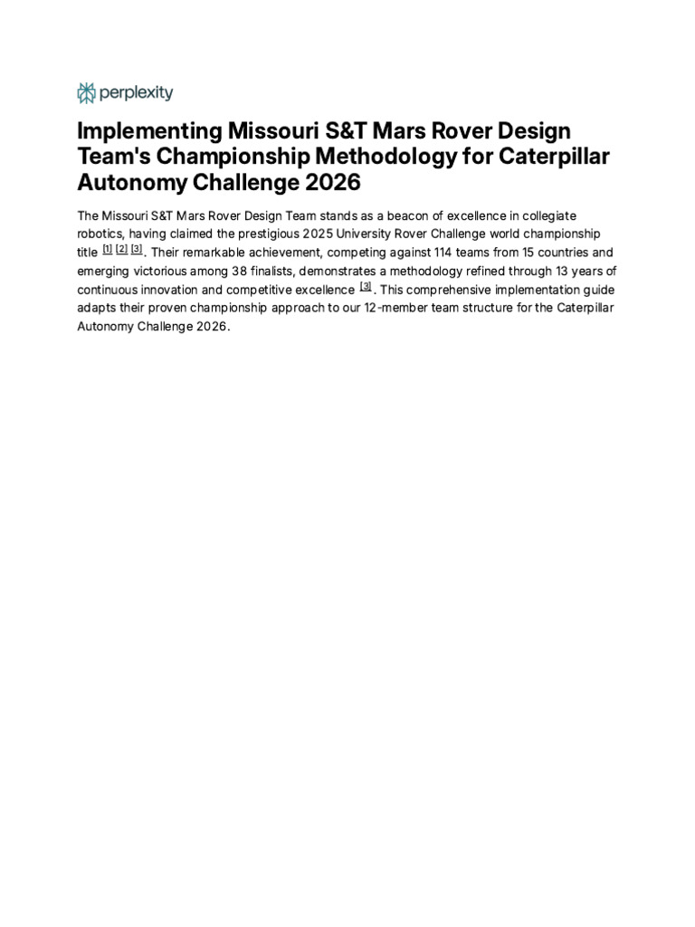 Implementing Missouri S&T Mars Rover Design Team's | PDF | Software ...
