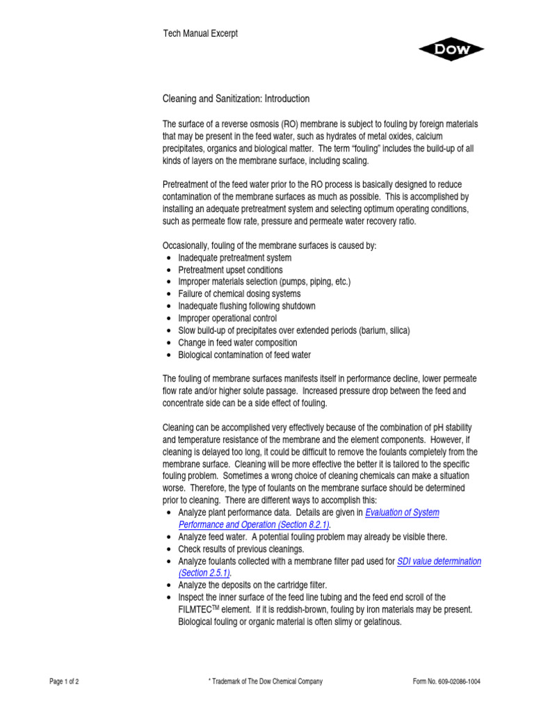 8.4 - Cleaning and Sanitization - Introduction | PDF | Membrane ...