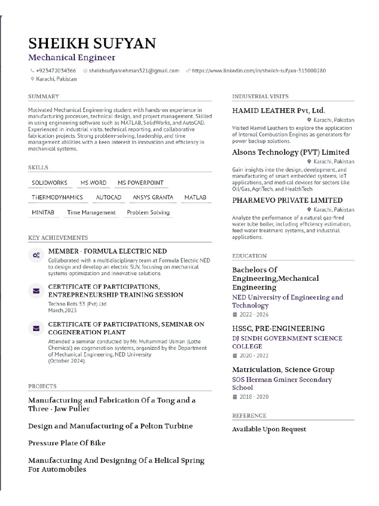 Sheikh Sufyan Resume | PDF