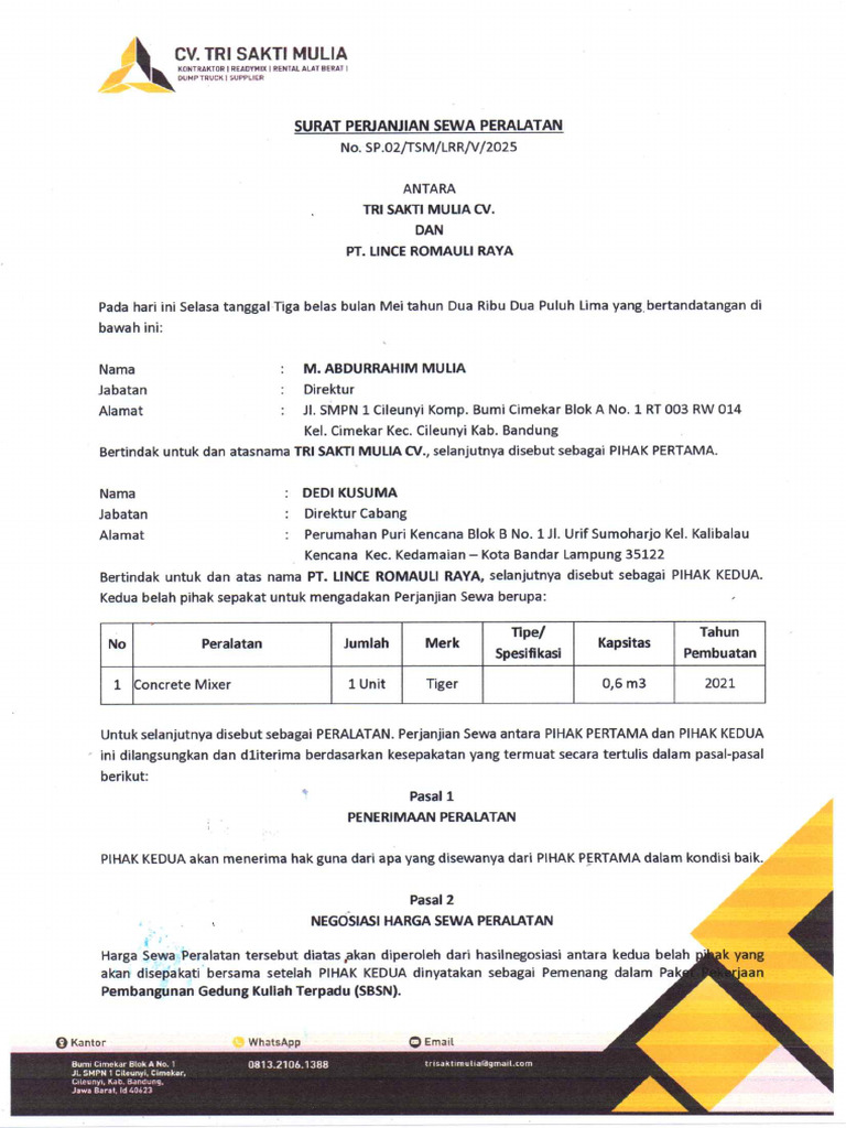 SPSP. Conc. Mixer LRR Gedung Perkuliahan Terpadu SBSN | PDF