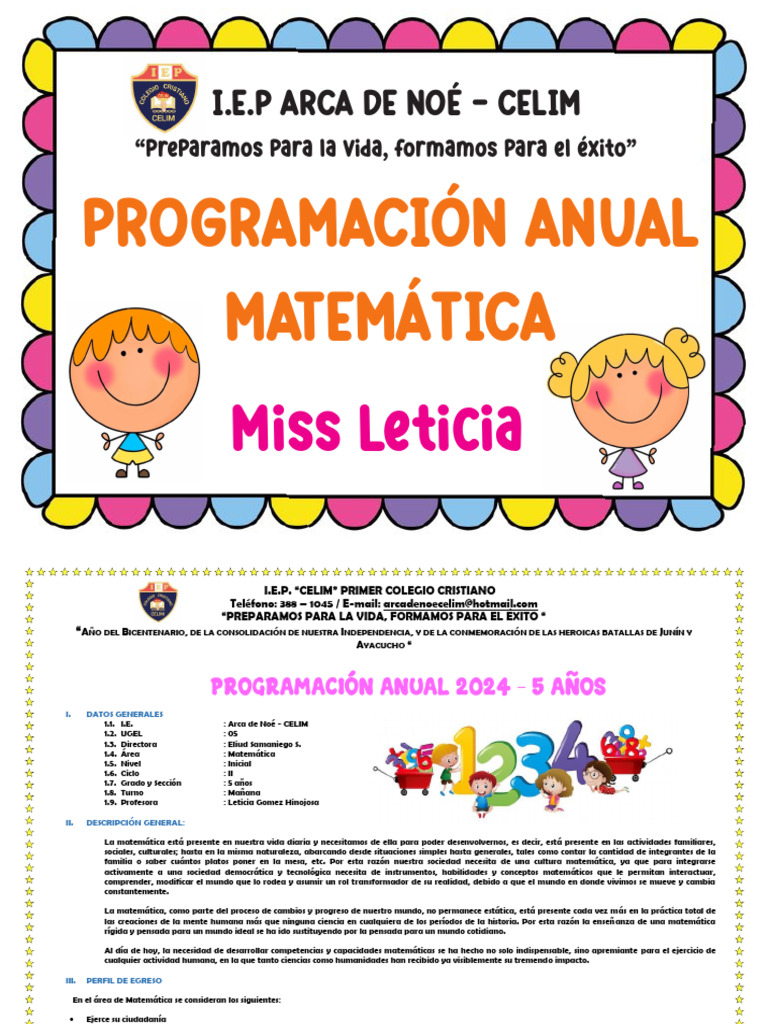Programación Anual Matemática 5 Años | PDF | Sustentabilidad | Interculturalidad