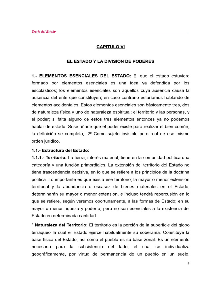 Estado y División de Poderes Esenciales | PDF | Estado (política) | Ley ...