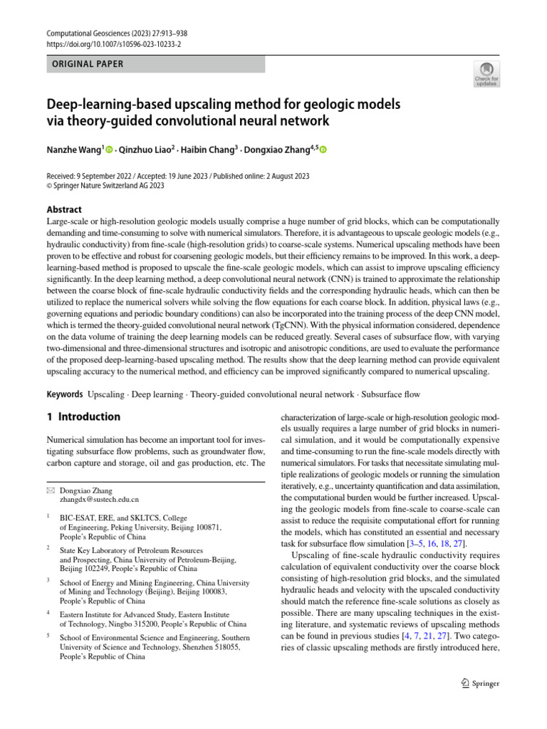 2023-19-Ptd-Wang - (CompGeosc) - Deep Learning Based Upscaling Method ...