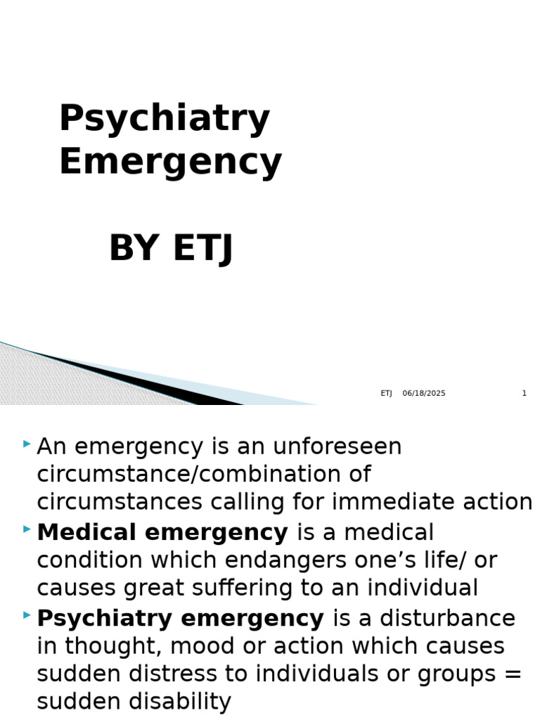 13.0 Psychiatric Emergencies Aggression and Suicide-1-1 | PDF ...