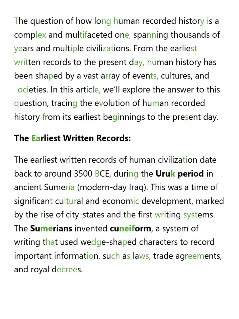 The Question of How Long Human Recorded History Is A Complex | PDF