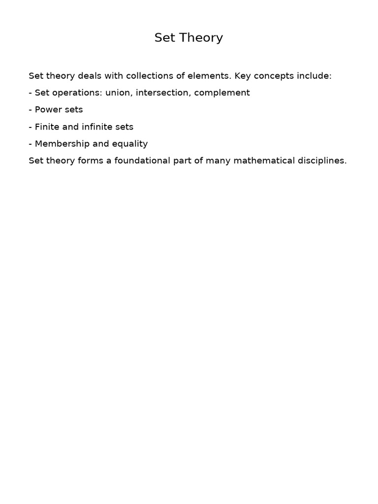 Introduction to Set Theory Concepts | PDF