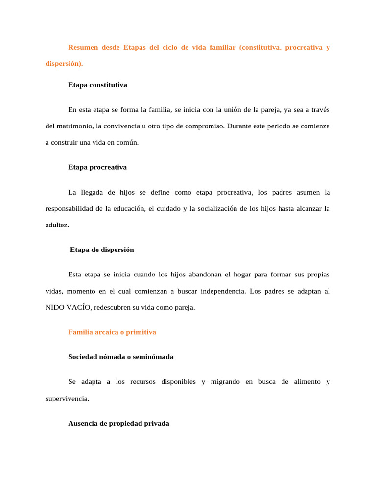 Etapas Del Ciclo de Vida Familiar | PDF