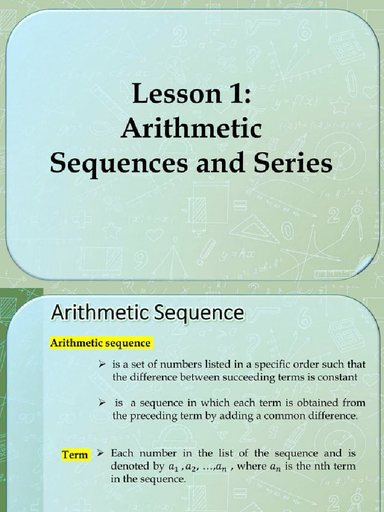 Arithemtic-Sequence - PPTX 20240919 194350 0000 | PDF