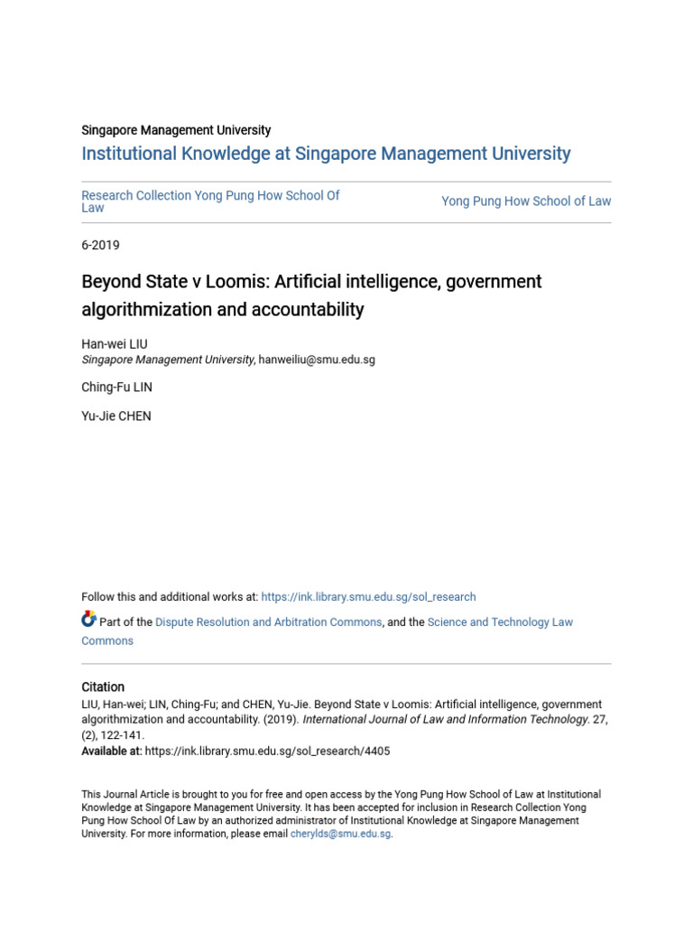 AI, Government Algorithms, and Accountability | PDF | Incarceration In ...