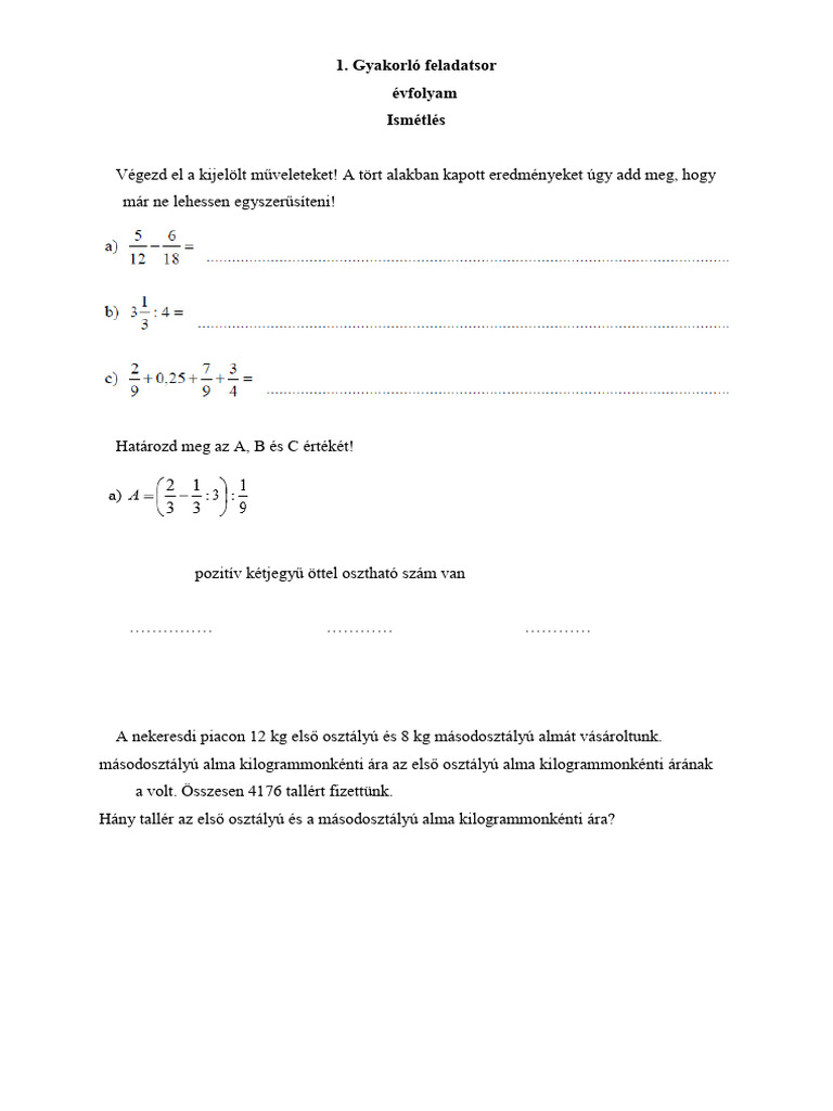 Matematika Gy1 - 8 | PDF
