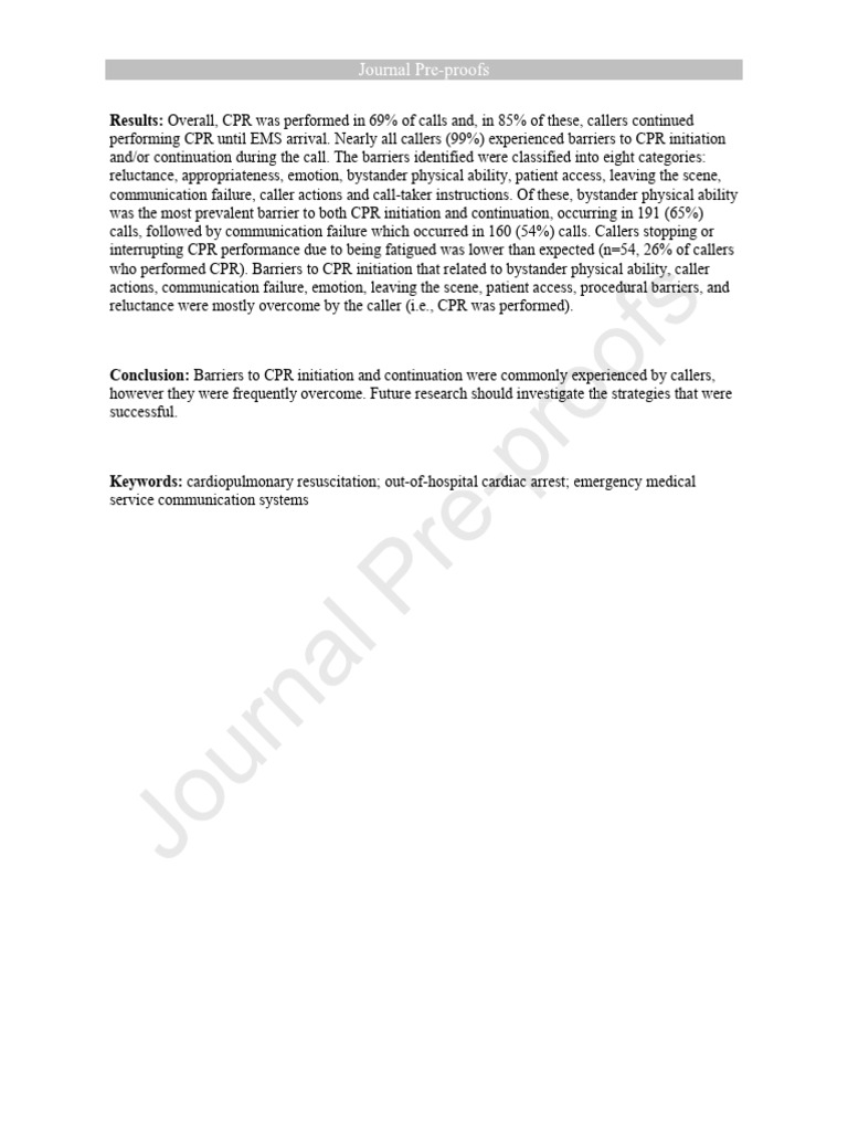 Barriers To CPR Initiation Pag - 3 | PDF