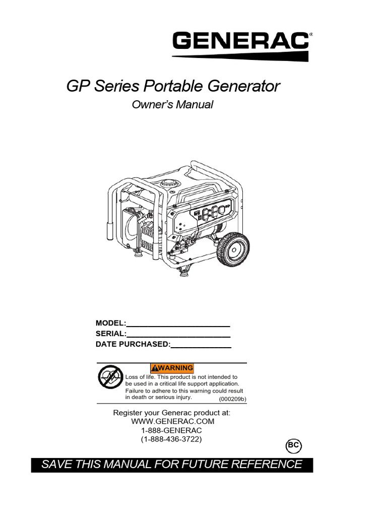 User Manual Generac GP6500 (English - 84 Pages) | PDF