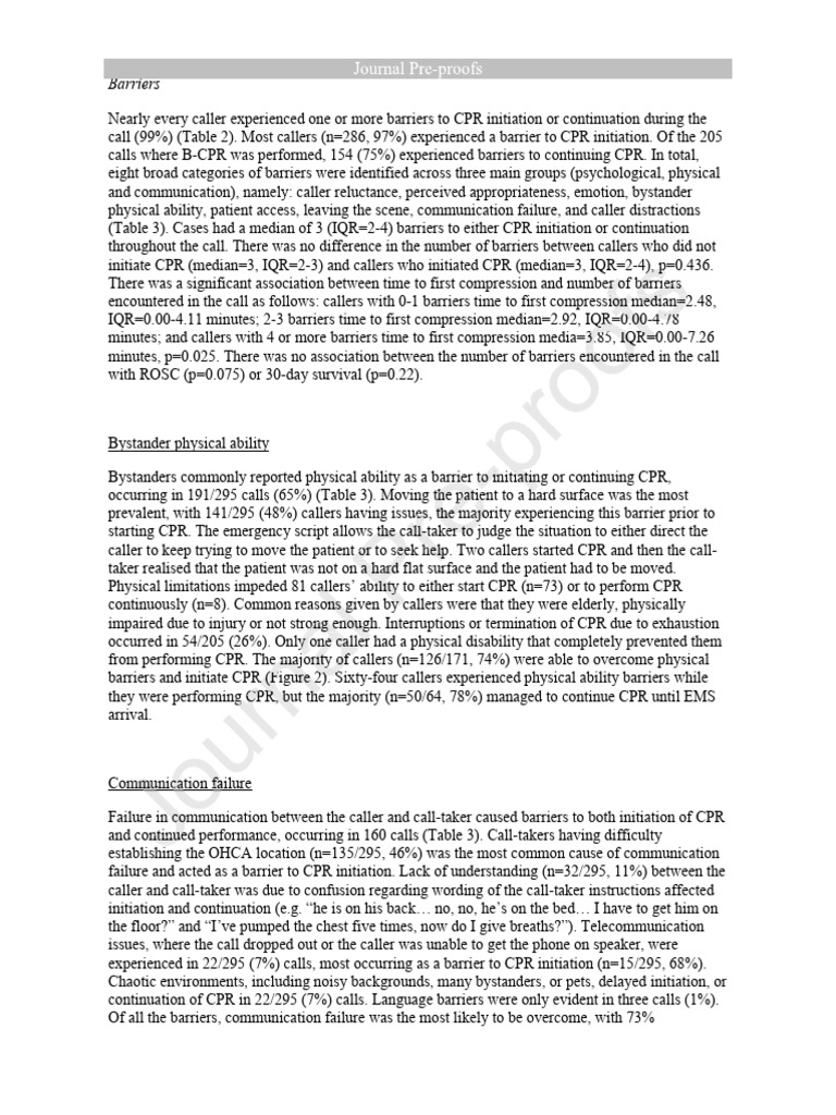 Barriers To CPR Initiation Pag - 6 | PDF | Cardiopulmonary ...