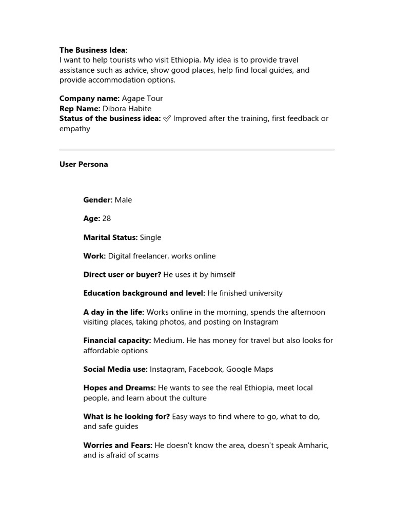 Dibora Tiruneh agape tour DT Assignment | PDF | Empathy | Psychology