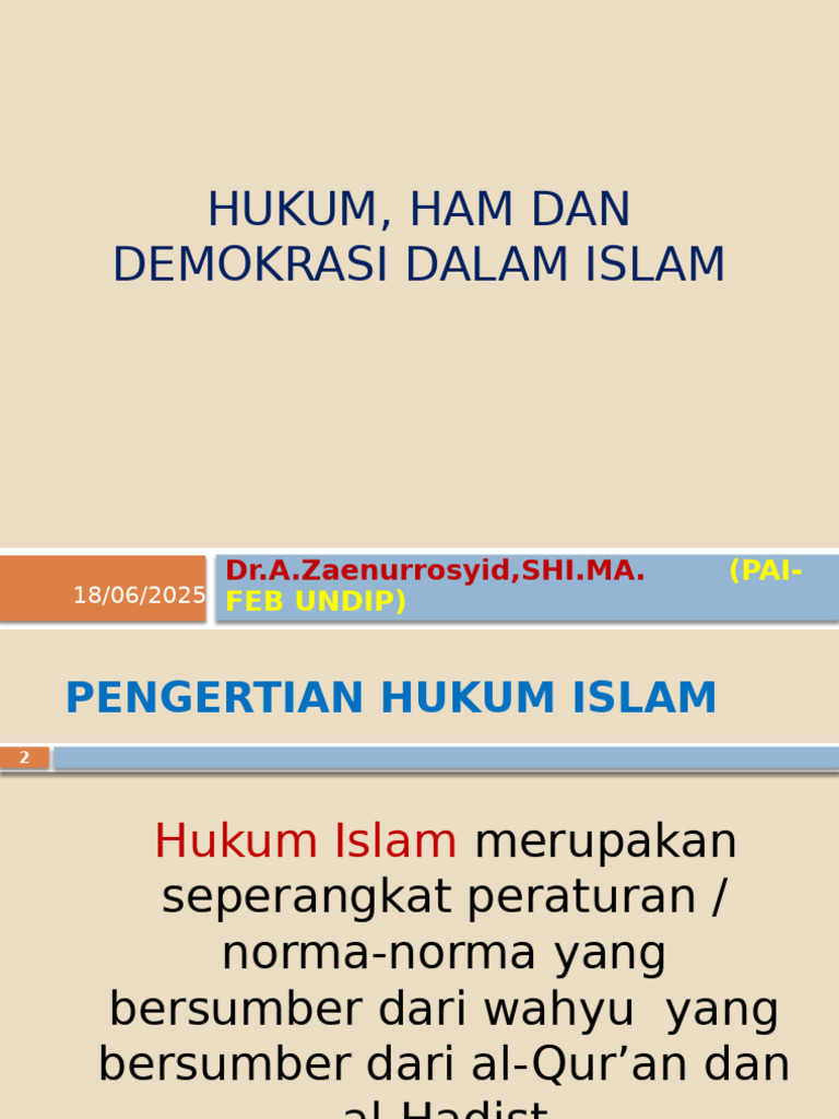 Meeting Viii-Hukum, Ham Dan Demokrasi Dalam Islam - For Student | PDF