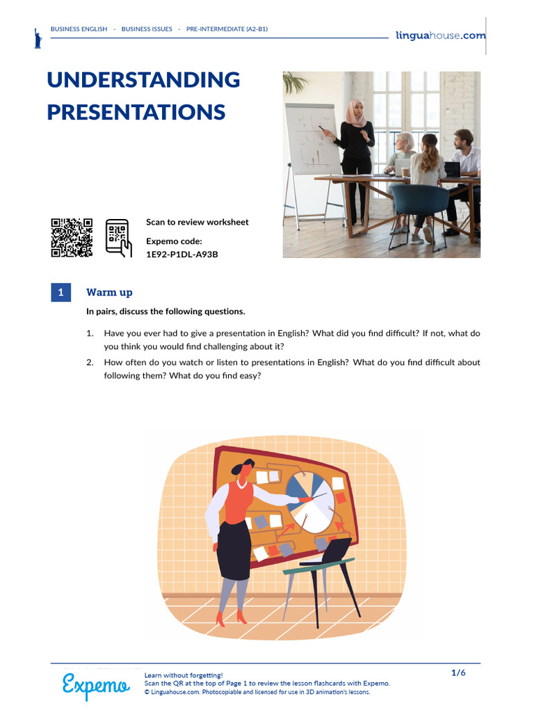 Business English: Presentation Skills A2-B1 | PDF | Vocabulary ...