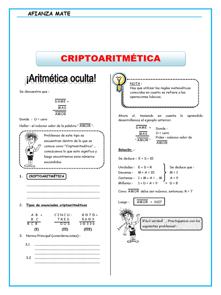 Criptoaritmetica | PDF | Matemáticas