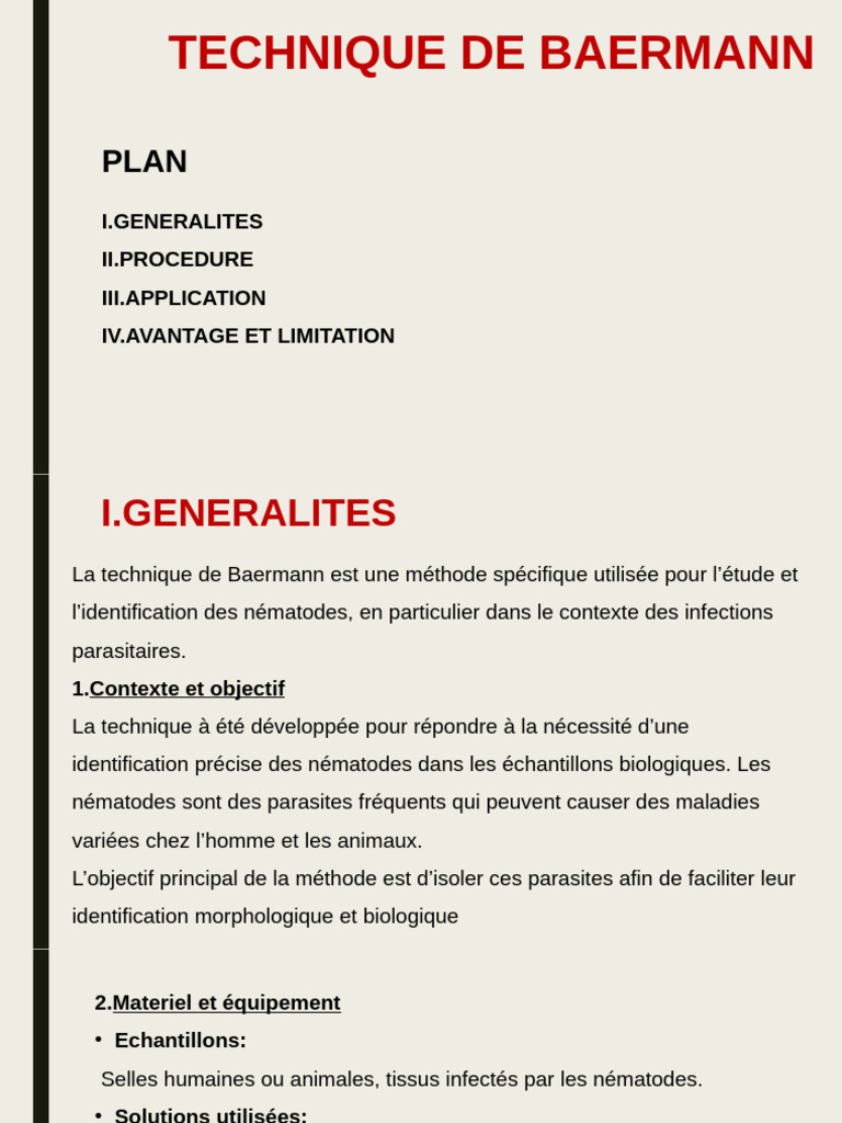 Technique de Baermann | PDF | Infection | Nematoda
