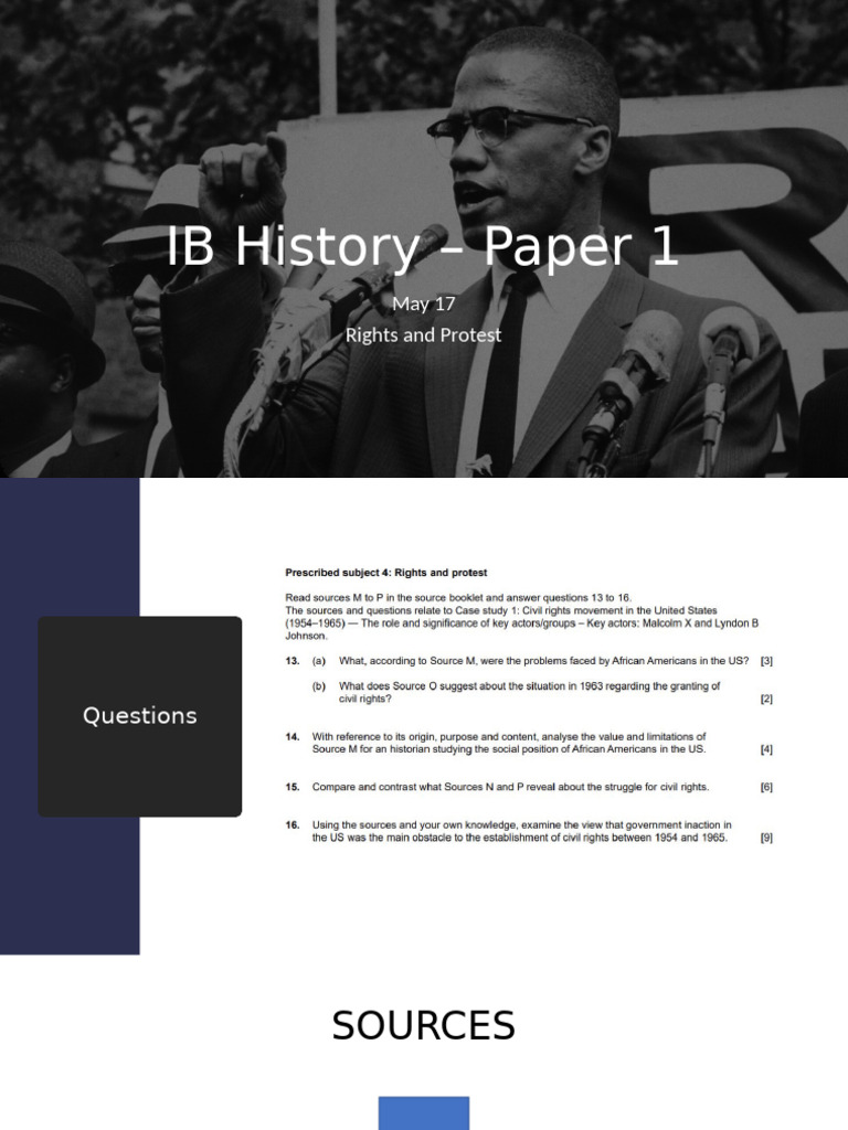 IB History Paper 1, May 17, Rights and Protest - USA | PDF
