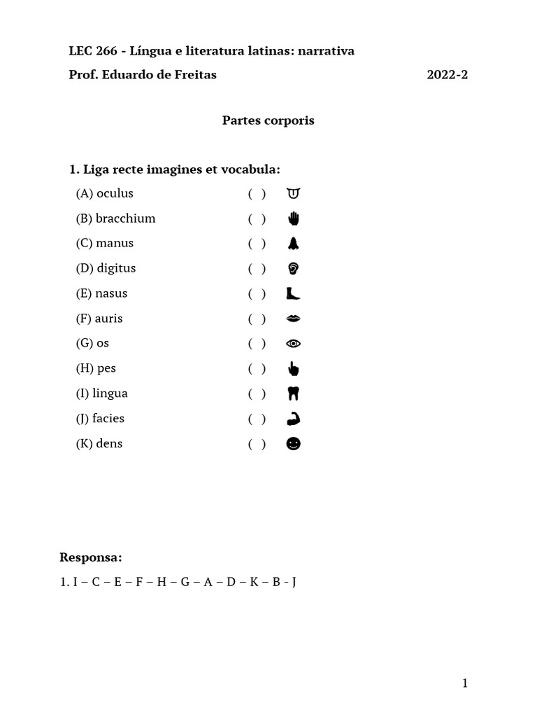 Partes Do Corpo 2 | PDF