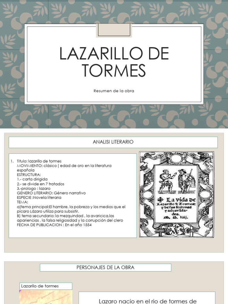 Resumen Lazarillo de Tormes | PDF