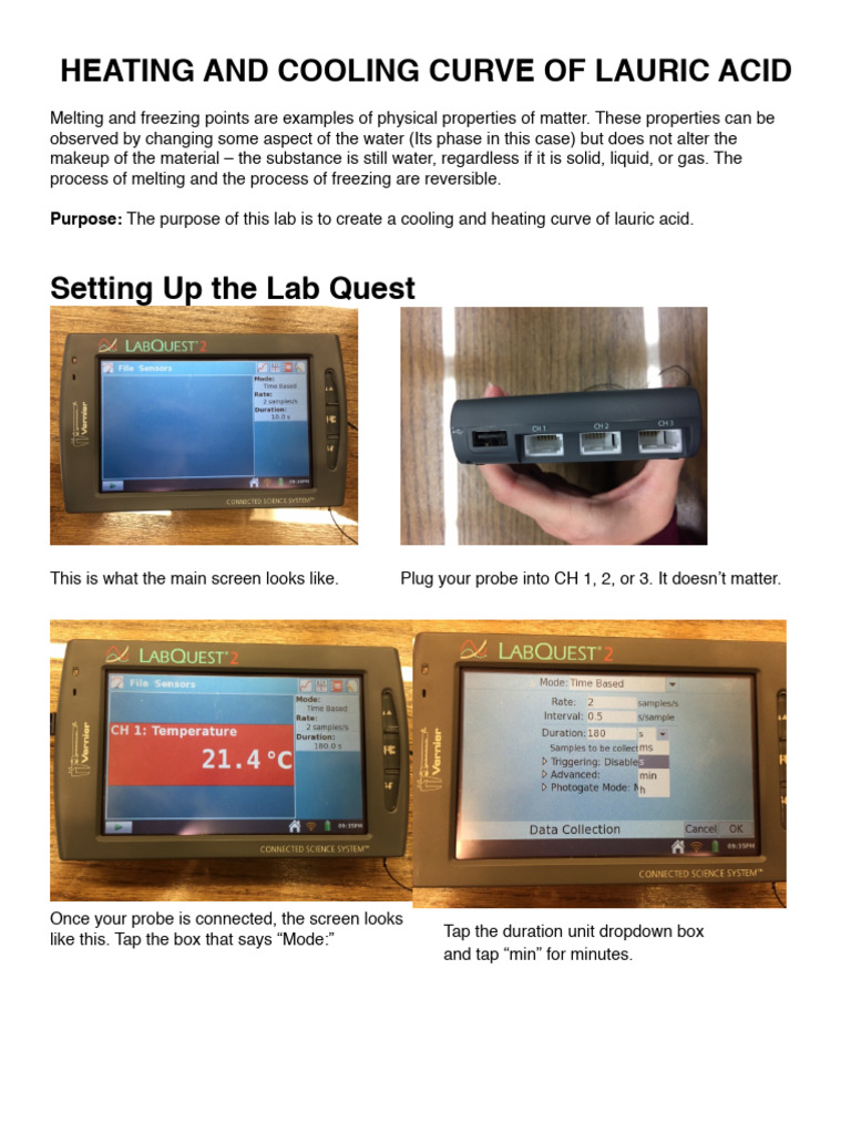 Cooling & Heating Curves of Lauric Acid | PDF | Melting Point | Thermometer