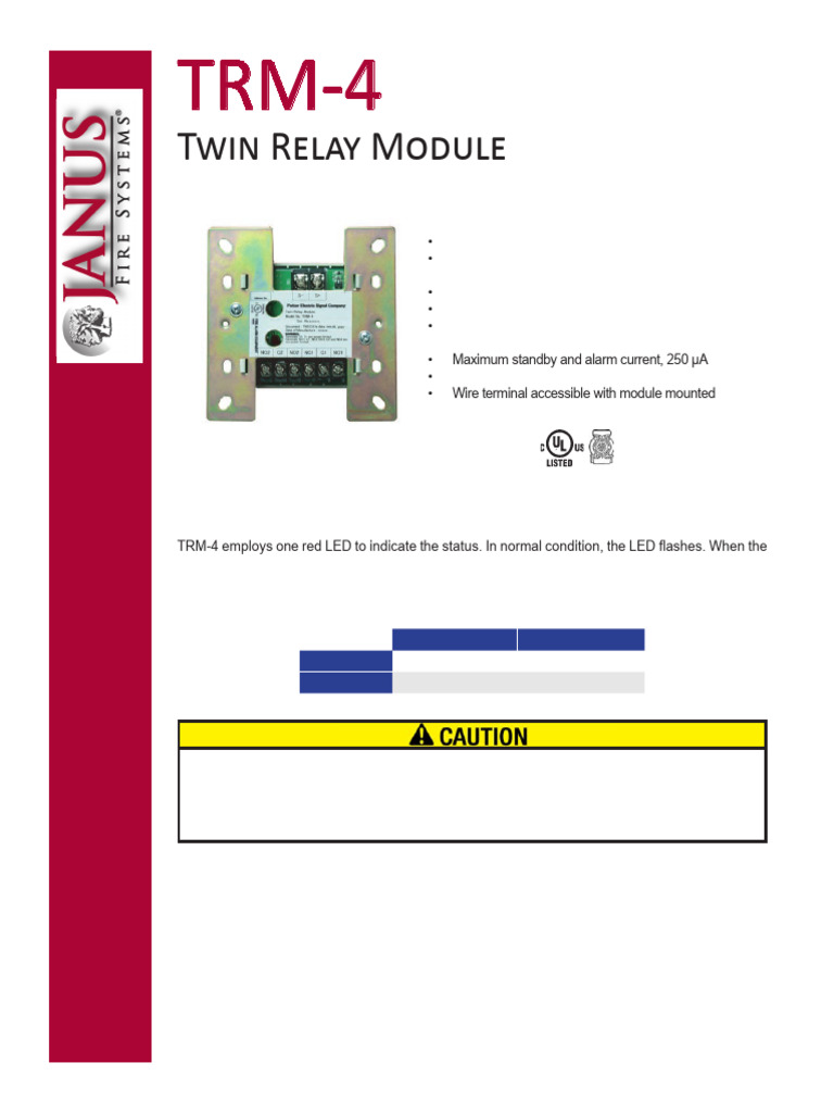 DS1125 TRM-4 Twin Relay Module Revision 04-16-13 | PDF | Relay | Manufactured Goods